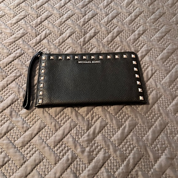 Michael Kors | Bags | Michael Kors Large Studded Wristlet Black | Poshmark